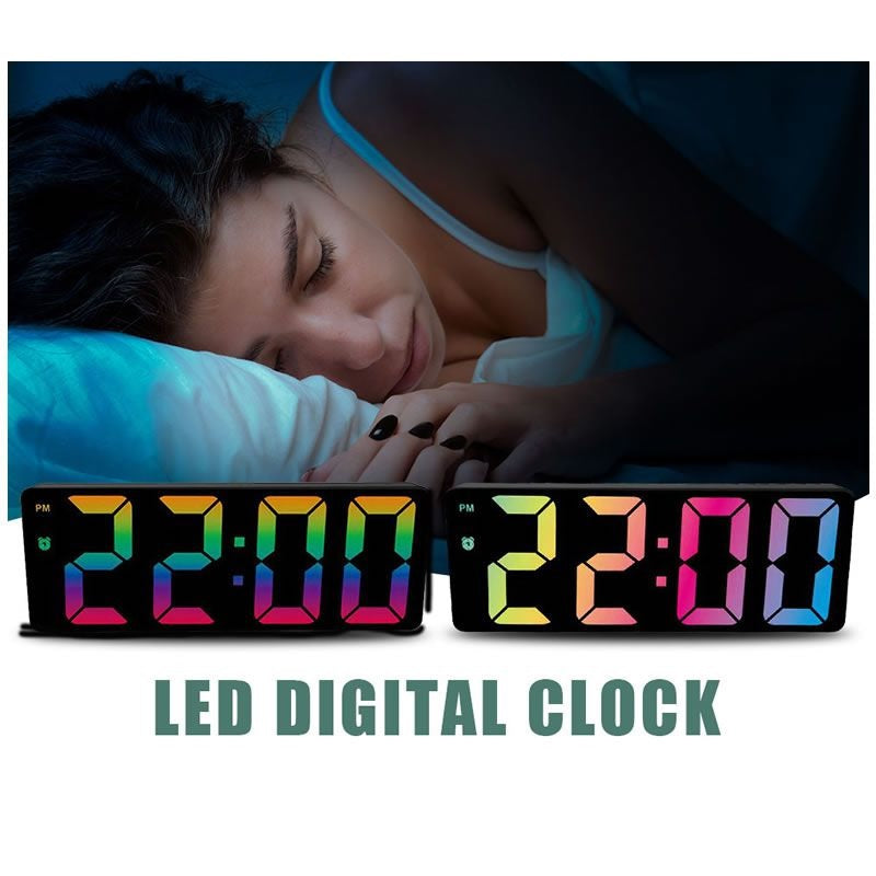 Rgb Led Colorful Battery Powered Digital Alarm Clock Megamall Online 3615