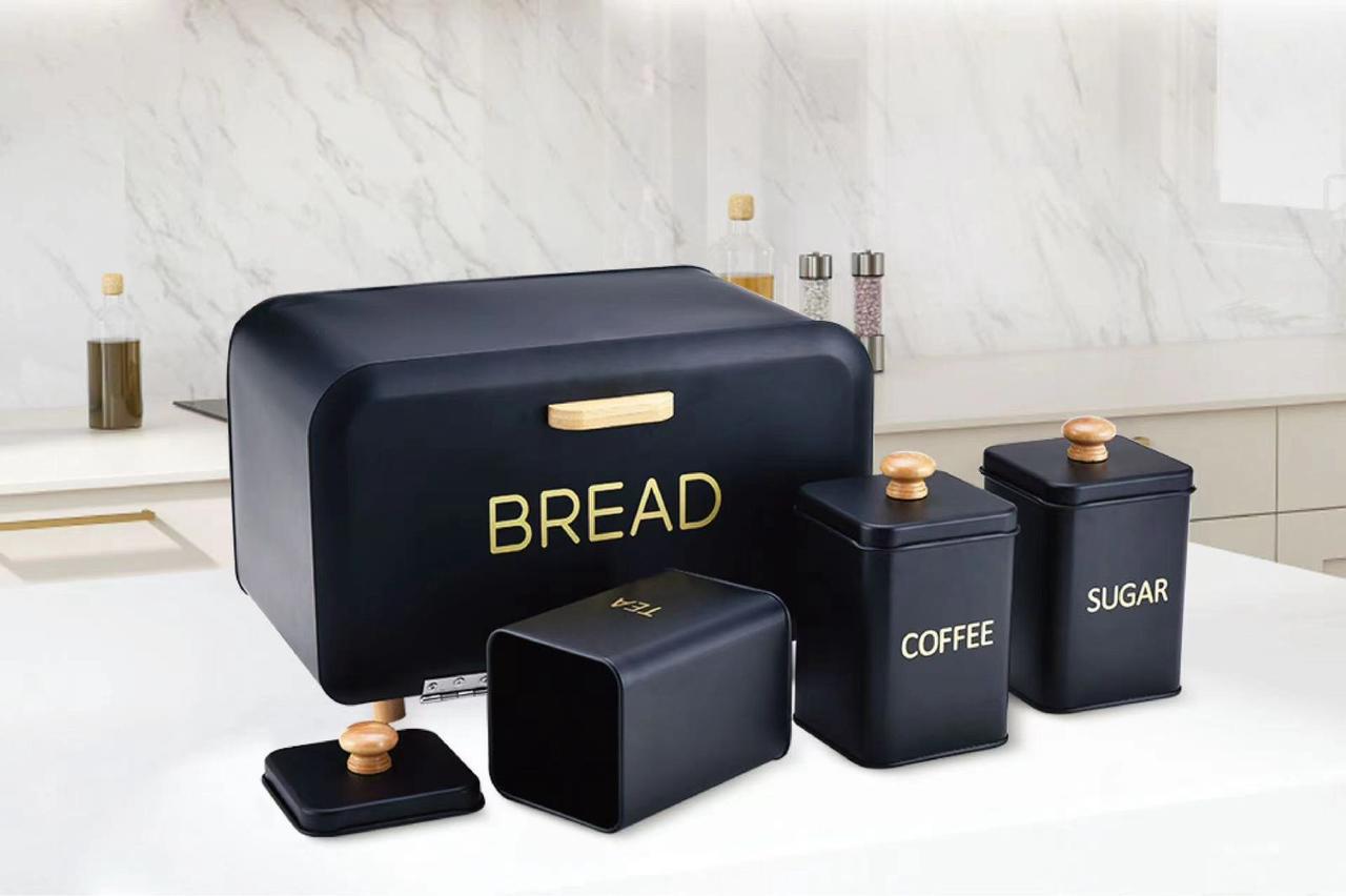 Bread Bin & Canister Set 4pc - Various Colour Options – Megamall Online ...