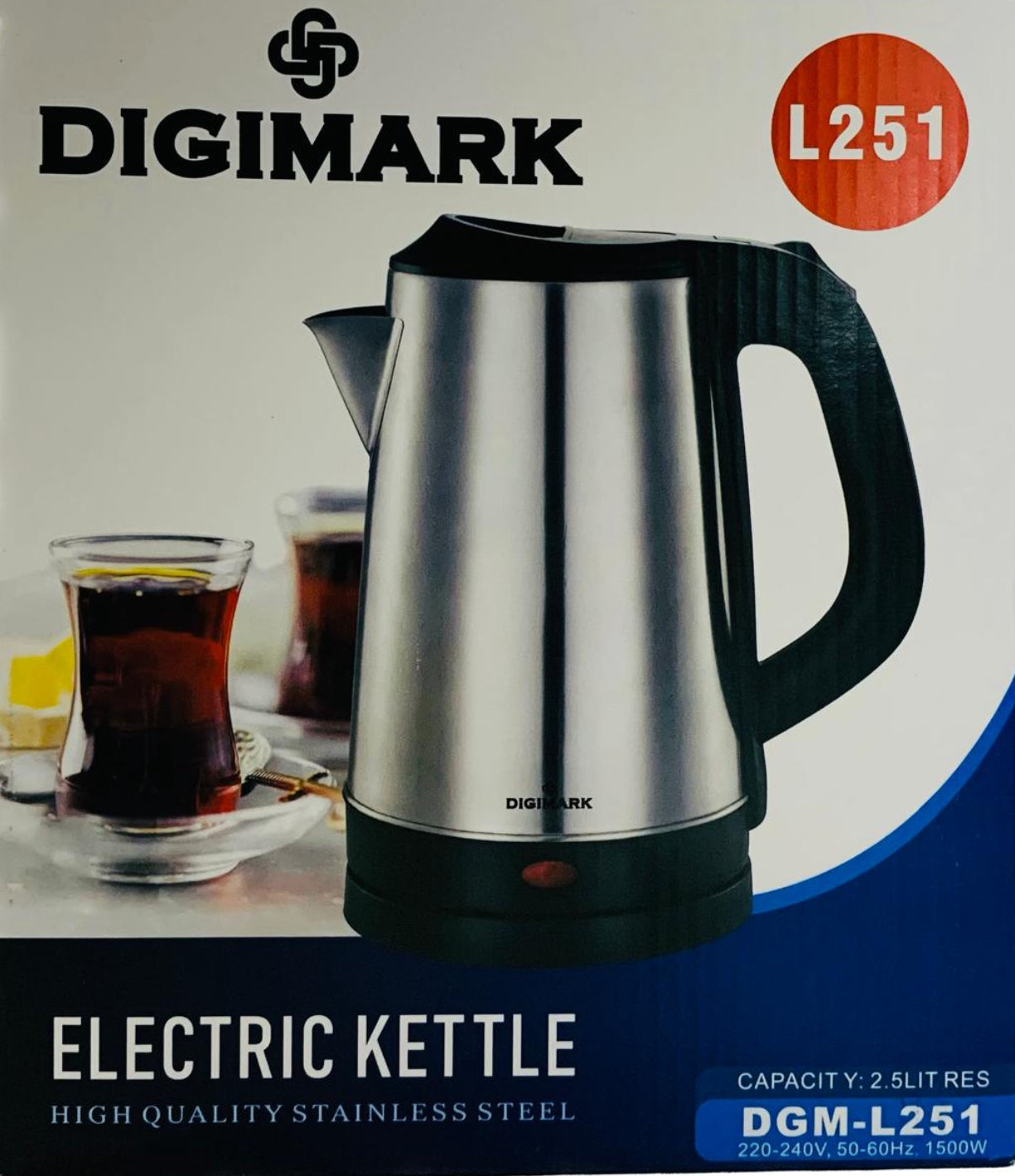 Digimark Electric Kettle 2.5L Stainless Steel – Megamall Online Store