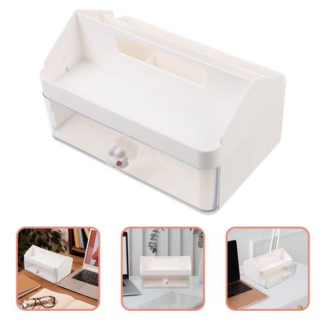 Plastic Desktop Multi-Purpose Stationery Organizer Single Drawer & Han ...