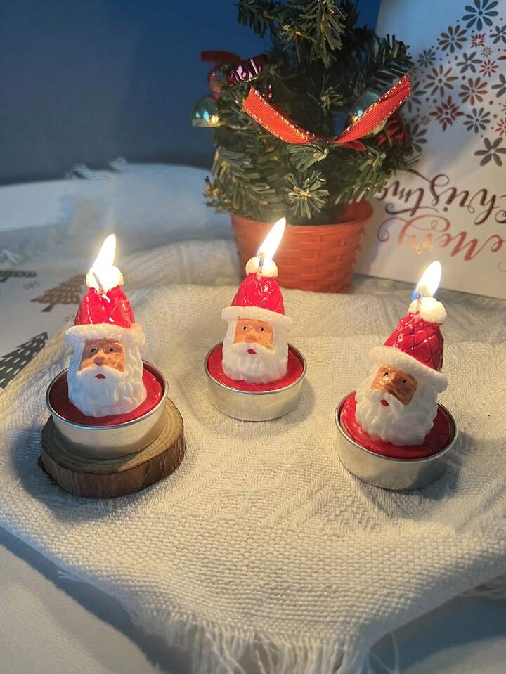 Christmas Santa Claus Shaped Wax Candles – Megamall Online Store