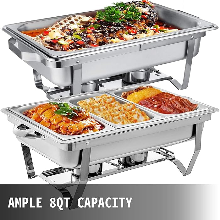 3 Grid Buffet Serving Set Party Warmer Buffet with Folding Frame ...