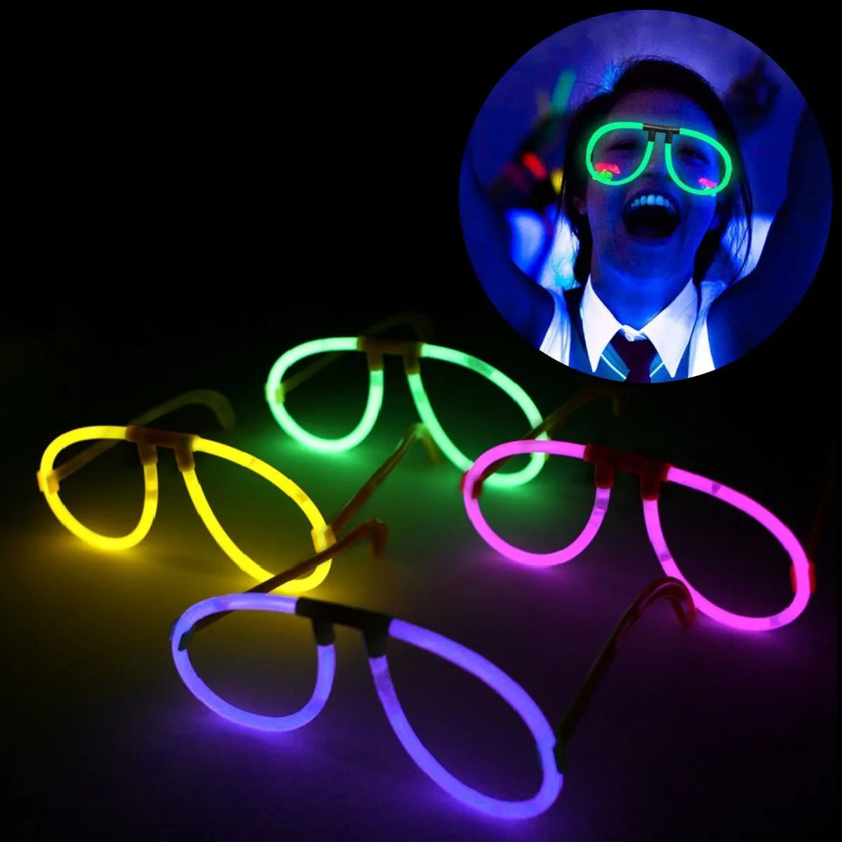 NEON GLOW GLASSES Spectacles Kids Birthday Party Novelty Loot Bag Fill ...