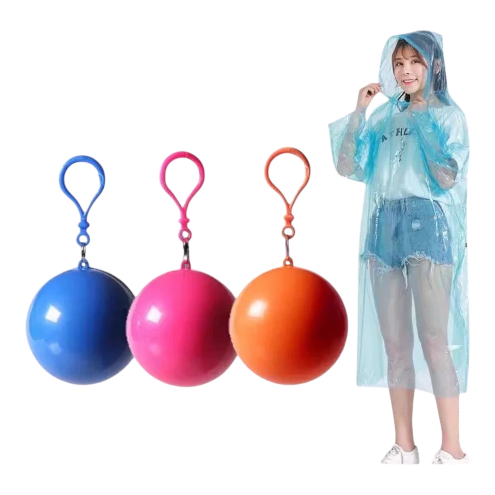 Generic Portable Raincoat Ball Raincoat Emergency Raincoat With Keycha ...