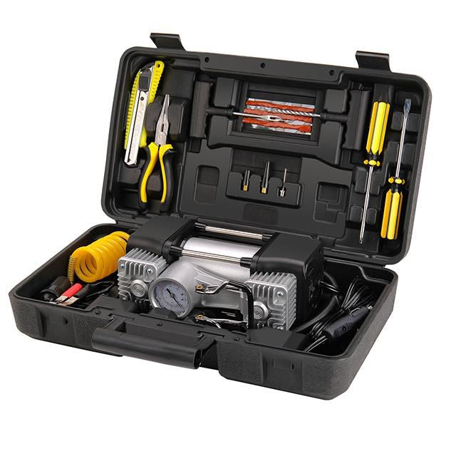 Portable Double Cylinder Car Air Compressor with Tools – Megamall ...