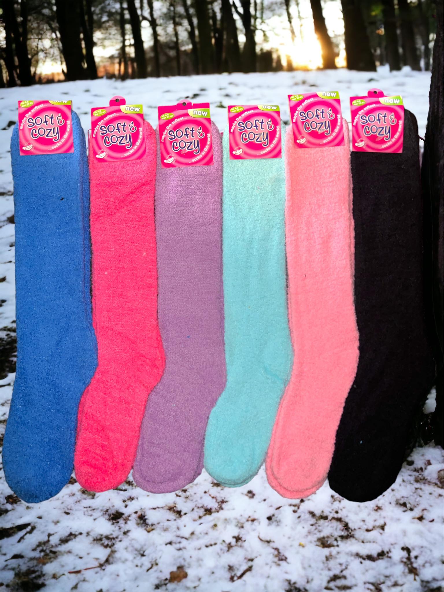 Knee High Soft Fuzzy Winter Socks – Ultra Cozy, Stretchable Thermal So ...