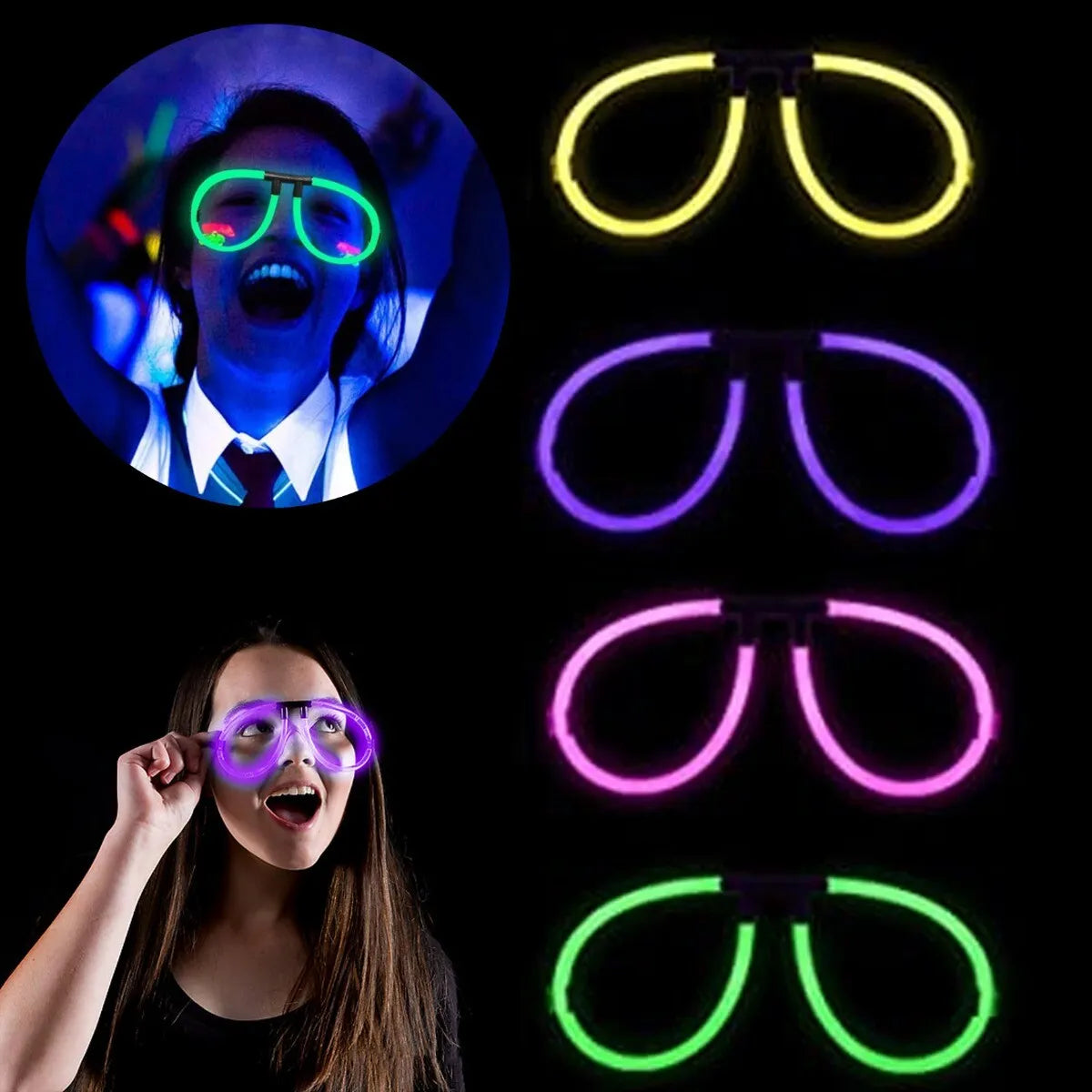 NEON GLOW GLASSES Spectacles Kids Birthday Party Novelty Loot Bag Fill ...