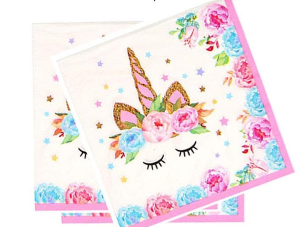 Unicorn Party Theme Paper Napkins (20pc) – Megamall Online Store