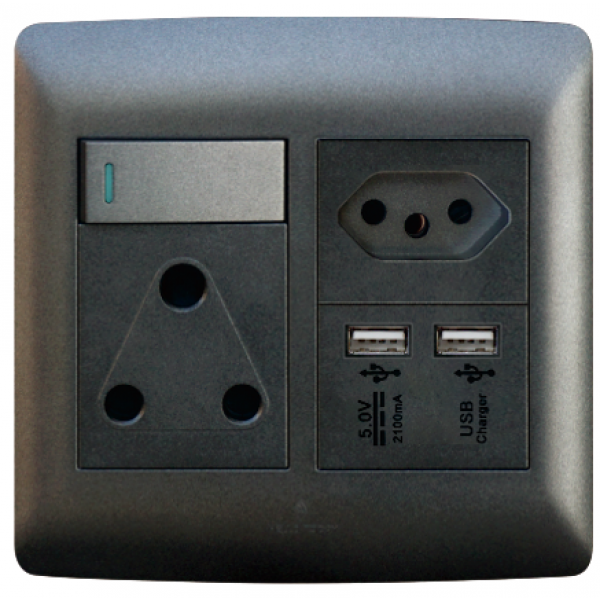 4X4 USB/EURO/Single Socket Black – Megamall Online Store