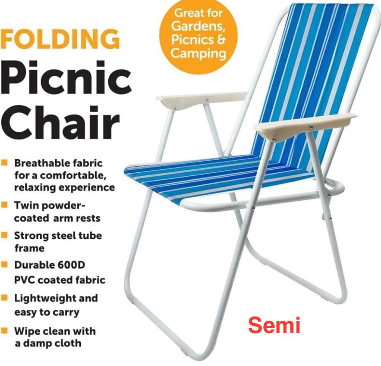 Folding Chair - Picnic Garden Patio Housewares Folding Metal Beach Cha ...