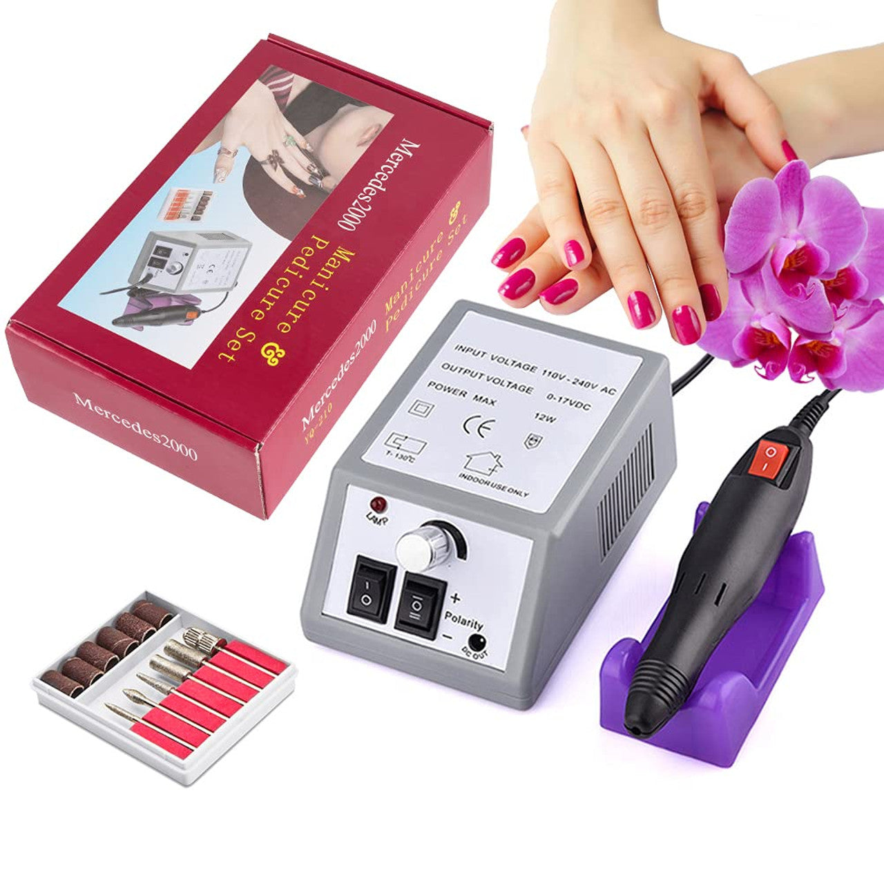Mercedes 2000 Nail Art Drill Acrylic Manicure and Pedicure Set ...