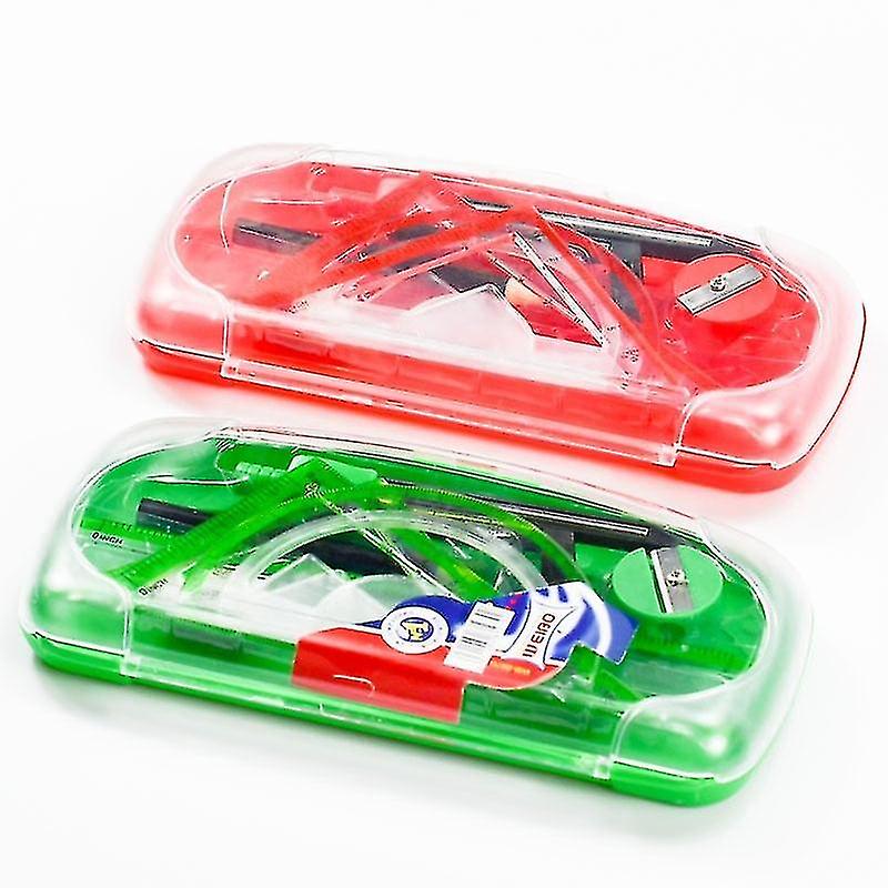 Geometry Protractor, Drawing Math Eraser Ruler, Compass Box Set ...