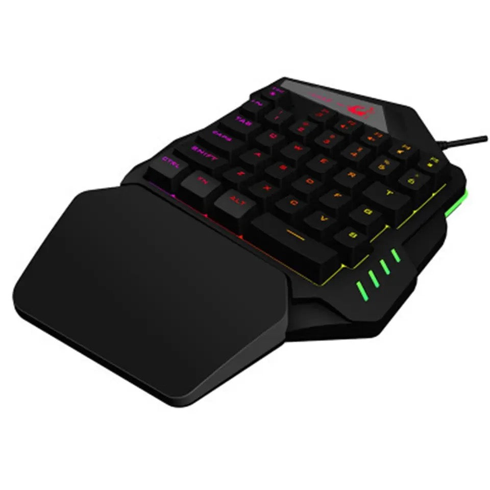 K9 USB One-Handed Keyboard RGB Light Effect Game Keyboard LOL Hand Gam ...