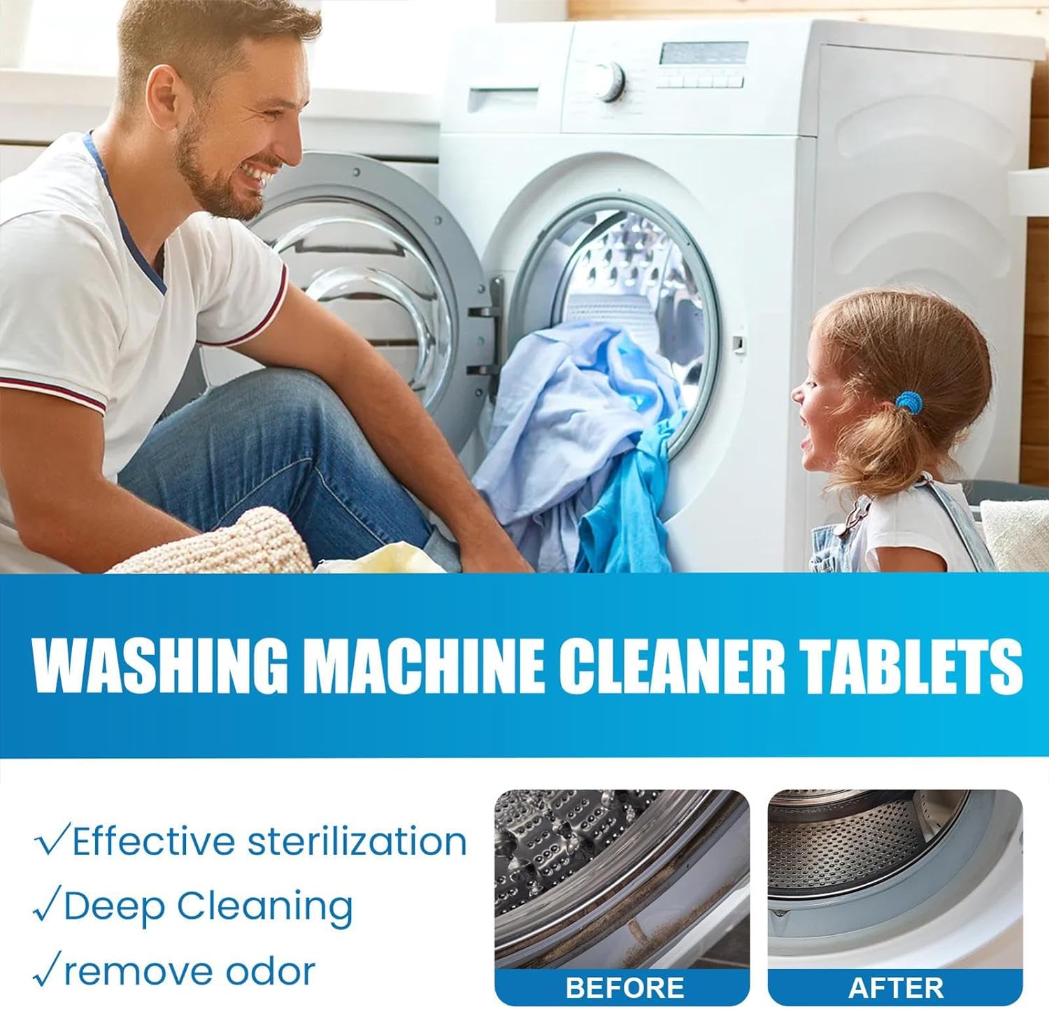 Cleaning Tablet Eliminate Odor, Deep Cleaning, Instant Clean for Front ...