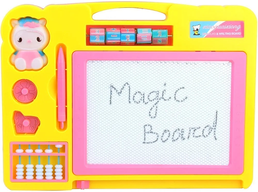 Double Sided Magnetic Slate Whiteboard and Blackboard with Chalk, Dust ...