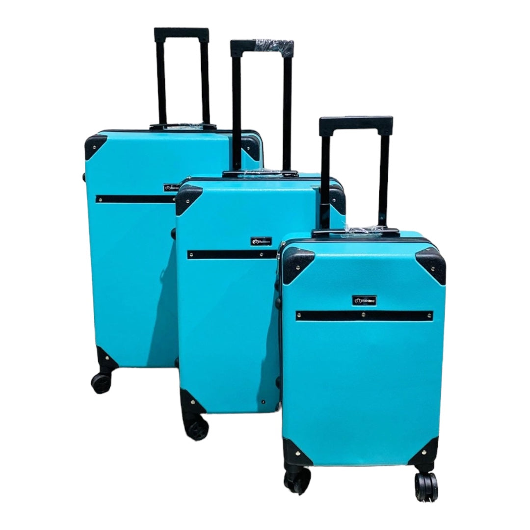 Retro Travel 3pc Trolley Case with Lock-Various Colours – Megamall ...