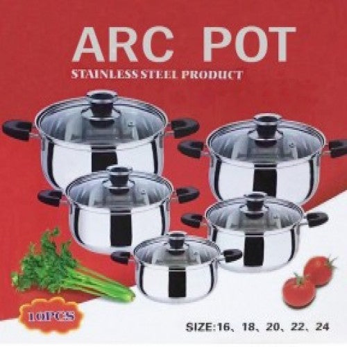 Arc Pot Stainless Steel Cookware Stainless Steel – Megamall Online Store