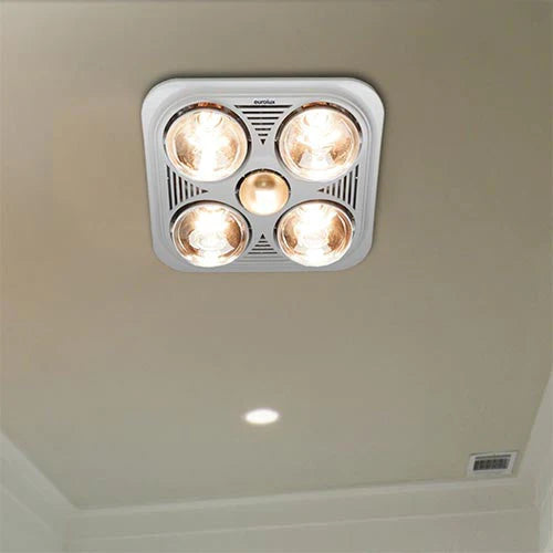 WACO - Bathroom Heater / 4 Light Square Ceiling Bathroom Heater ...