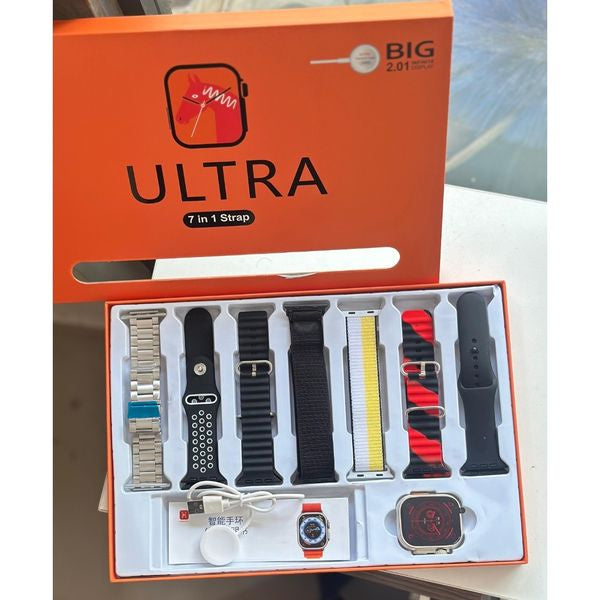 7 In 1 Ultra Smartwatch Combo Offer | Premium Box Packing 7 Straps Wit ...