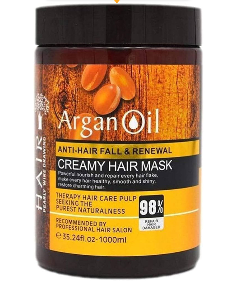 Argan Oil Anti Hair Fall & Renewal Creamy Hair Mask - 1000ml – Megamall ...