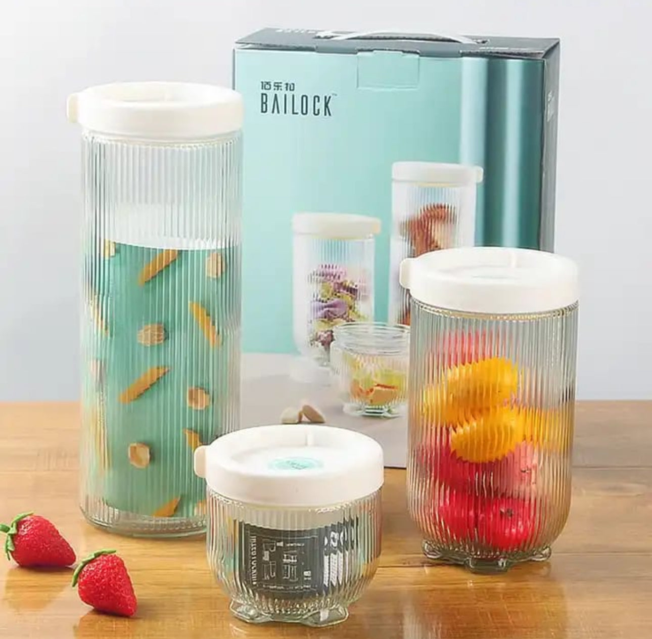 Glass Storage Jar Set 3pc – Megamall Online Store