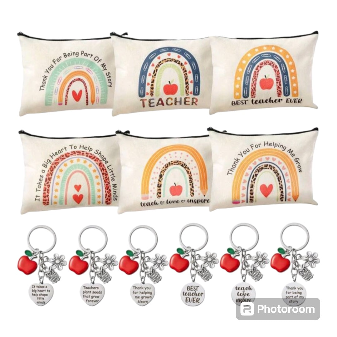 Teacher Appreciation Gifts Set,Teacher Key Chains/Key Ring Thank You G ...