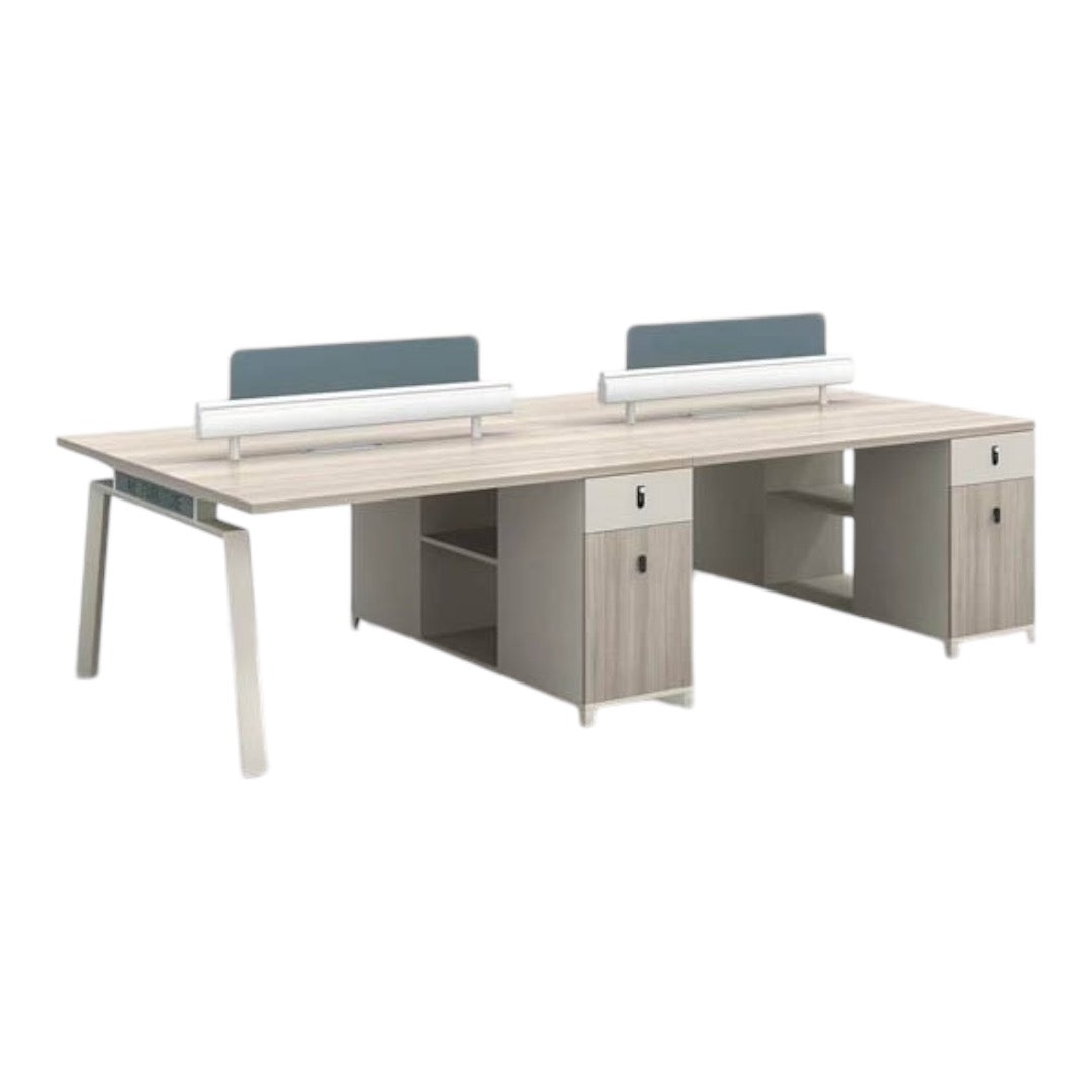 Four Way Workstation With Fixed Lockable Pedestals – Megamall Online Store
