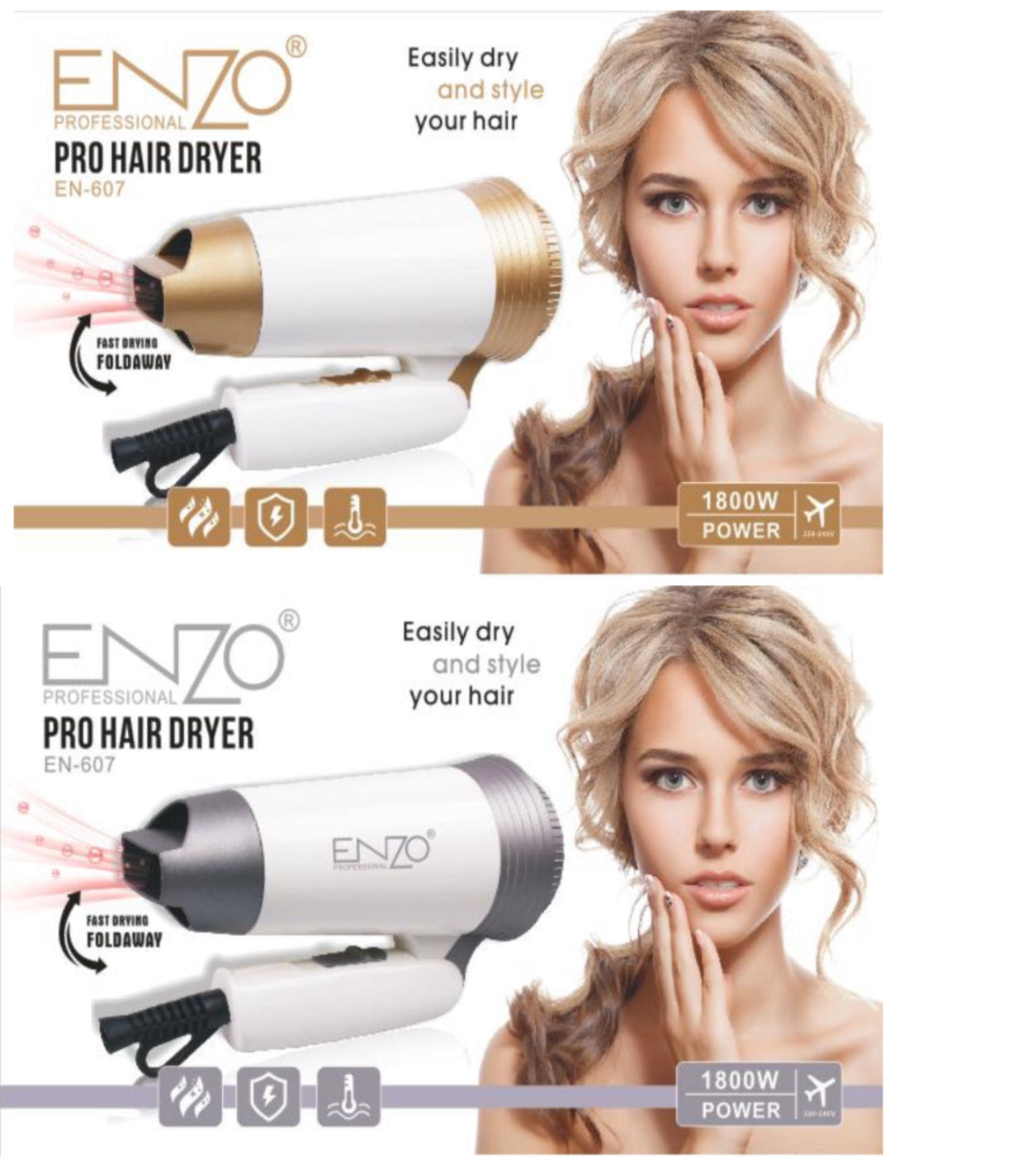 ENZO Pro Hair Dryer Travel Foldable- 1800w – Megamall Online Store