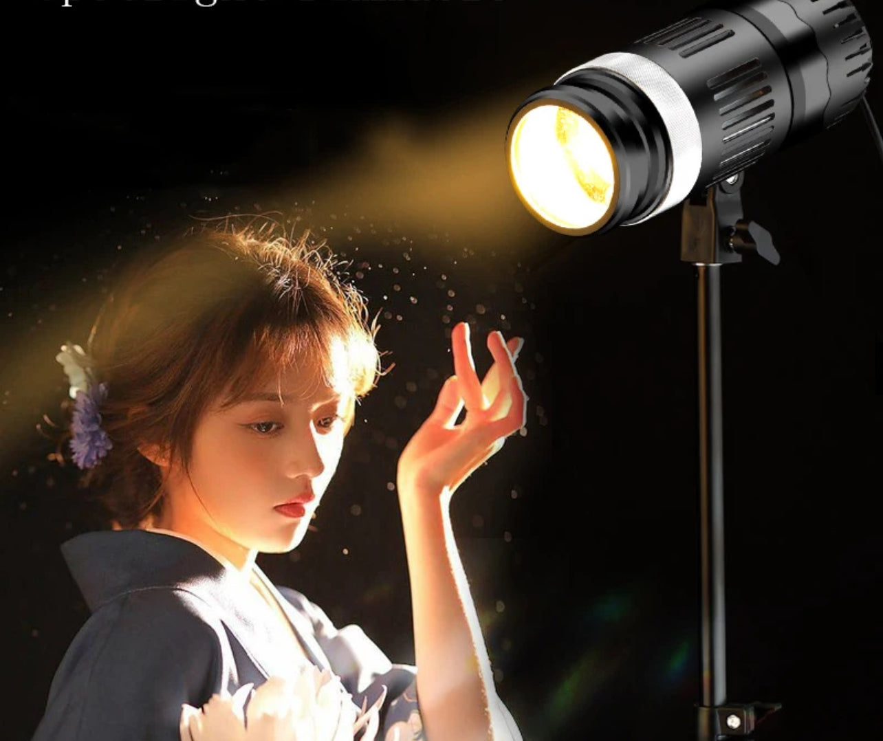 Portable LED Photo Studio Spot Light with Adjustable Aperture 2M Tripo ...