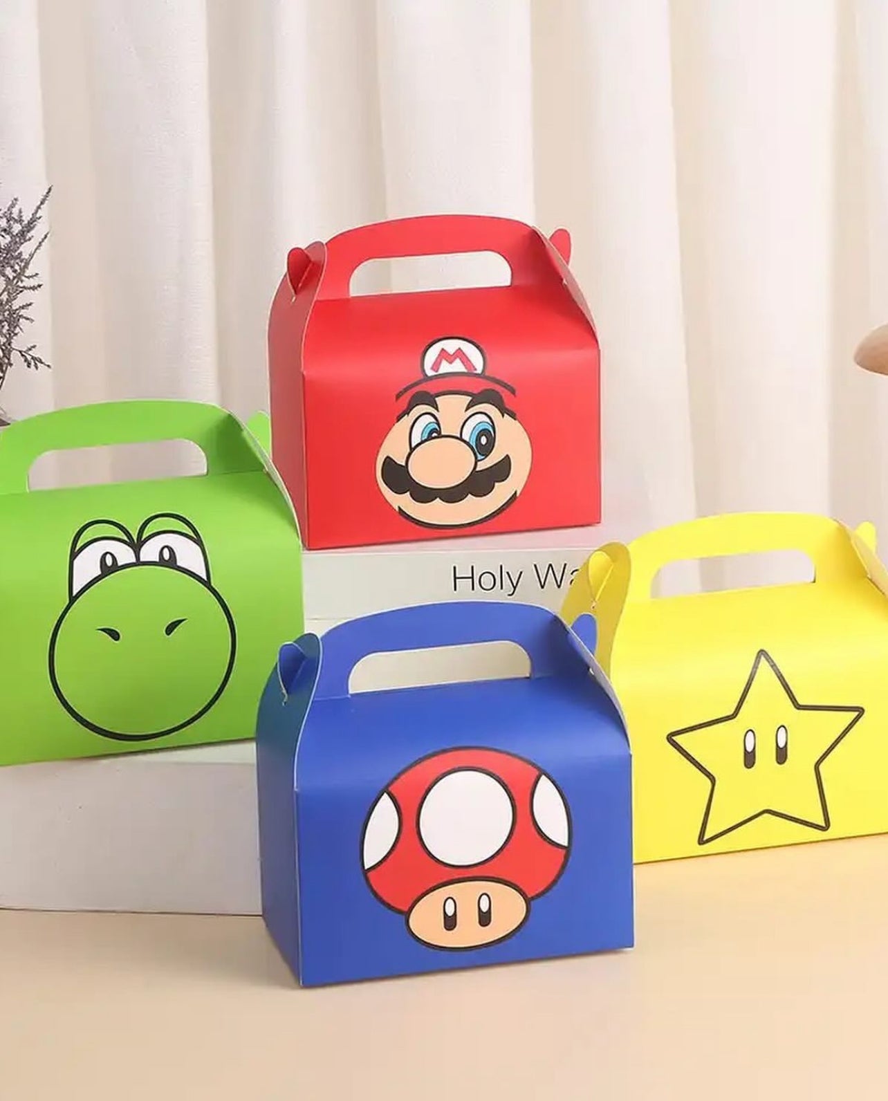 Super Mario Bros. Theme Party Boxes- 12 Boxes / Various Colours ...