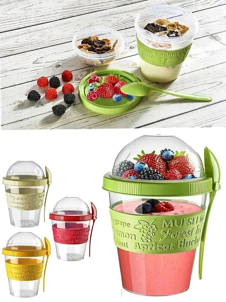 Yogurt Mug with Compartment and Spoon, gym, sports… – Megamall Online Store
