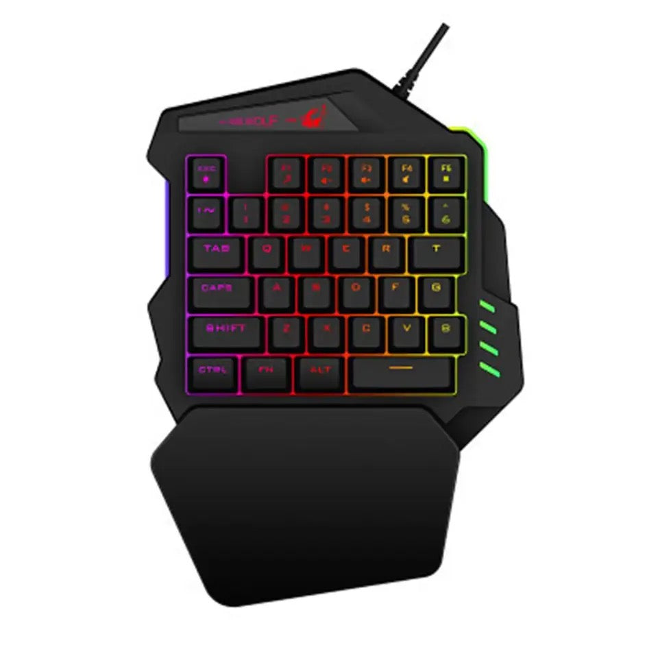 K9 USB One-Handed Keyboard RGB Light Effect Game Keyboard LOL Hand Gam ...
