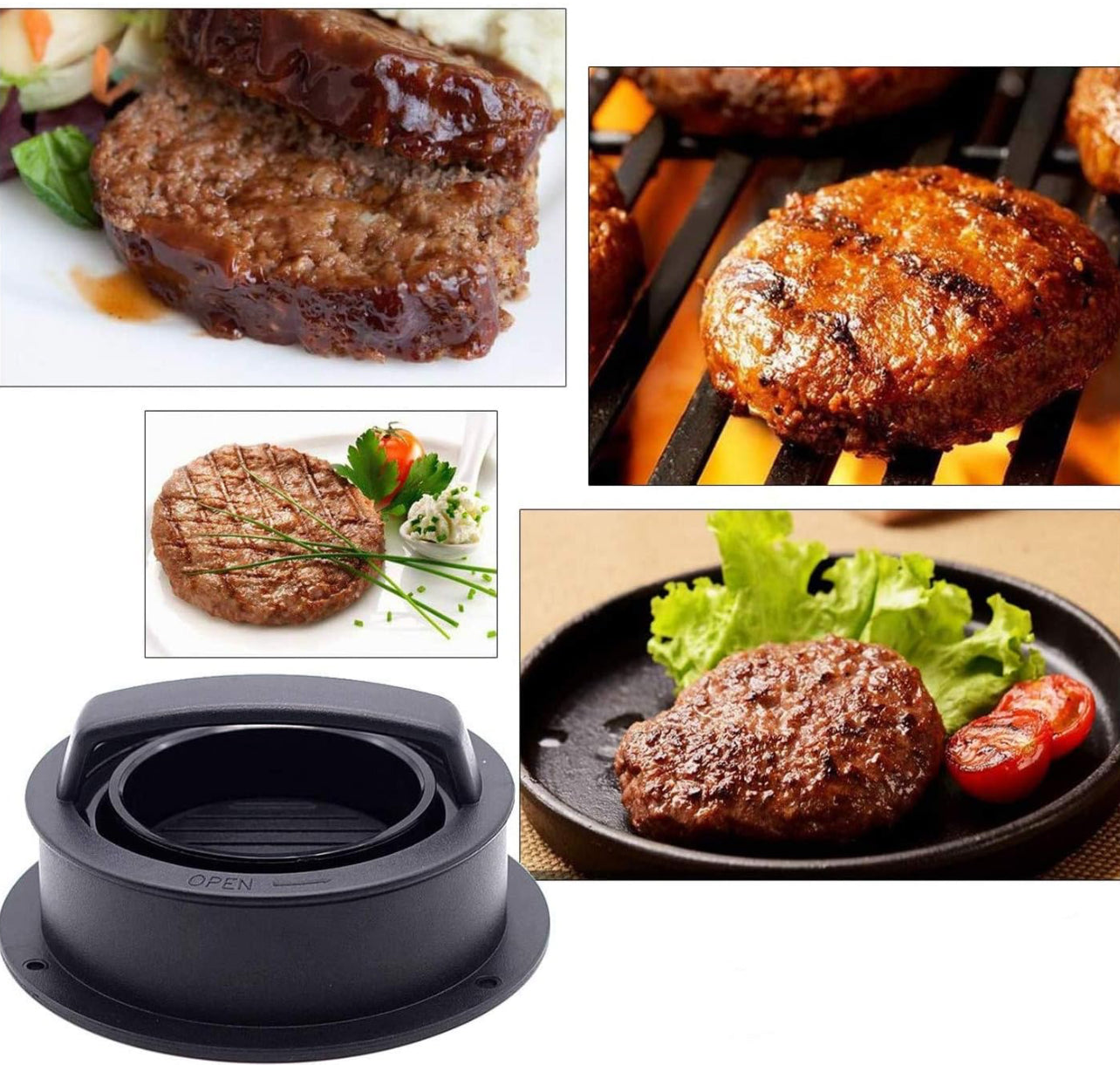Burger Press Hamburger Patty Maker Slider Press Stuffed Burger Patty P ...