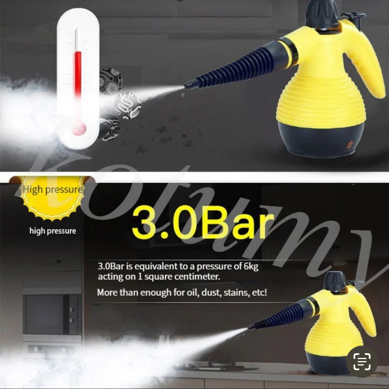 Electric Steam Cleaner Portable Handheld Steamer Attachments Kitchen B ...