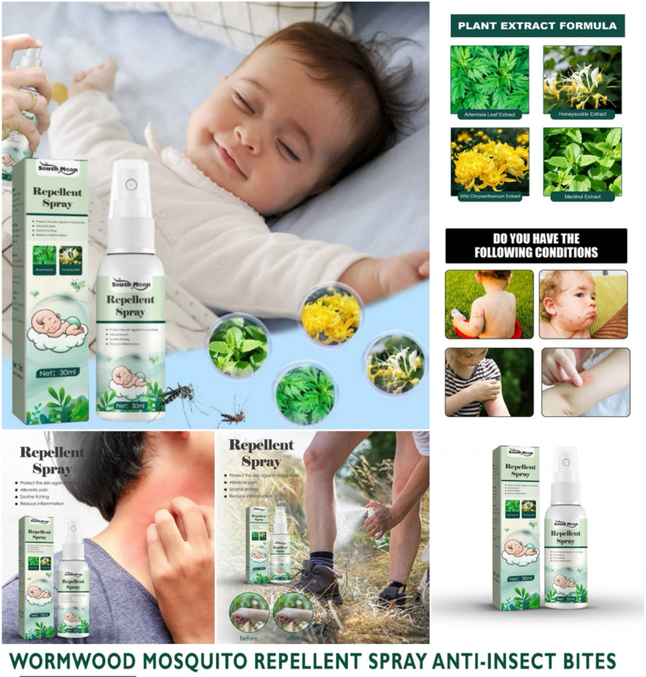 Mosquito Repellent Spray, Anti Mosquito Spray, Citronella Spray for Bo ...