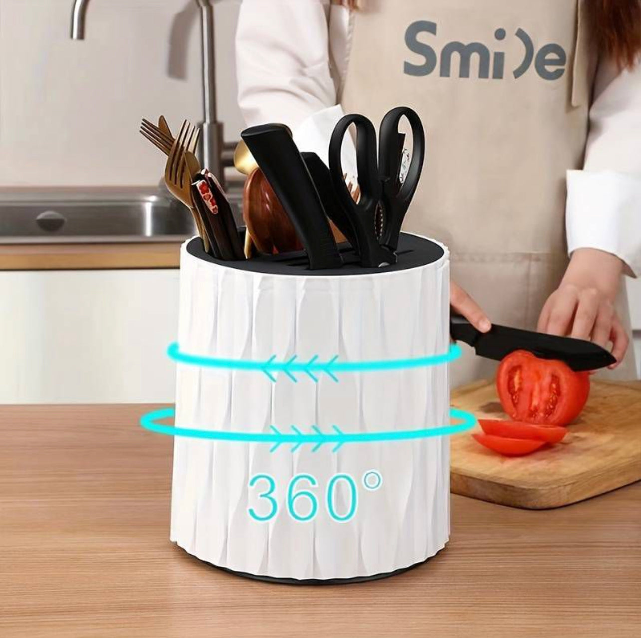 Kitchen Knife Holder 360^ Rotating Rack – Megamall Online Store