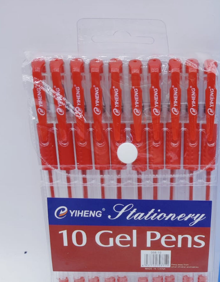 Gel Pen Set 10pc Red – Megamall Online Store