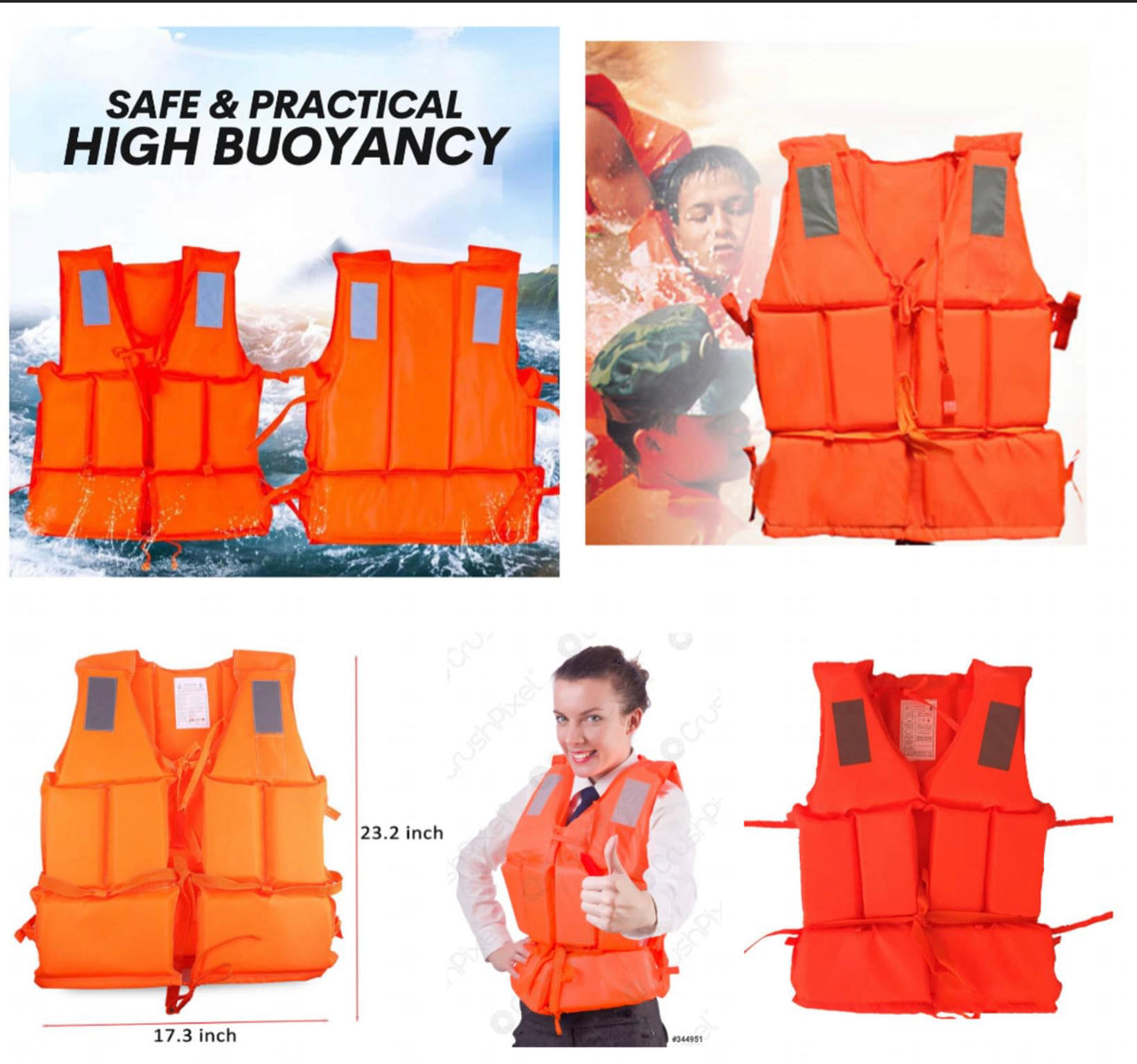 Safety High Quality Adult Children Life Jackets Increase Thicken Marin ...