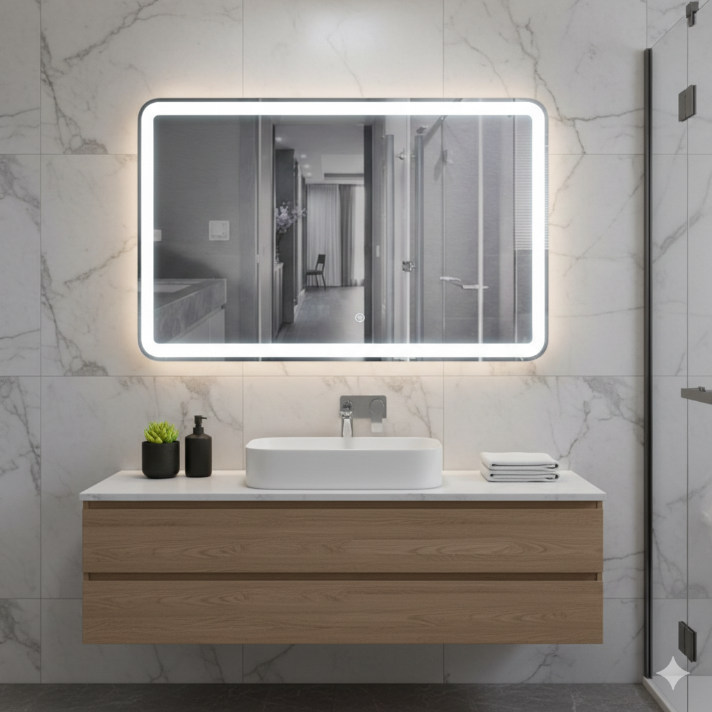 Rectangular Full-Length LED Mirror – 120 × 80 cm (2-Pin Plug ...