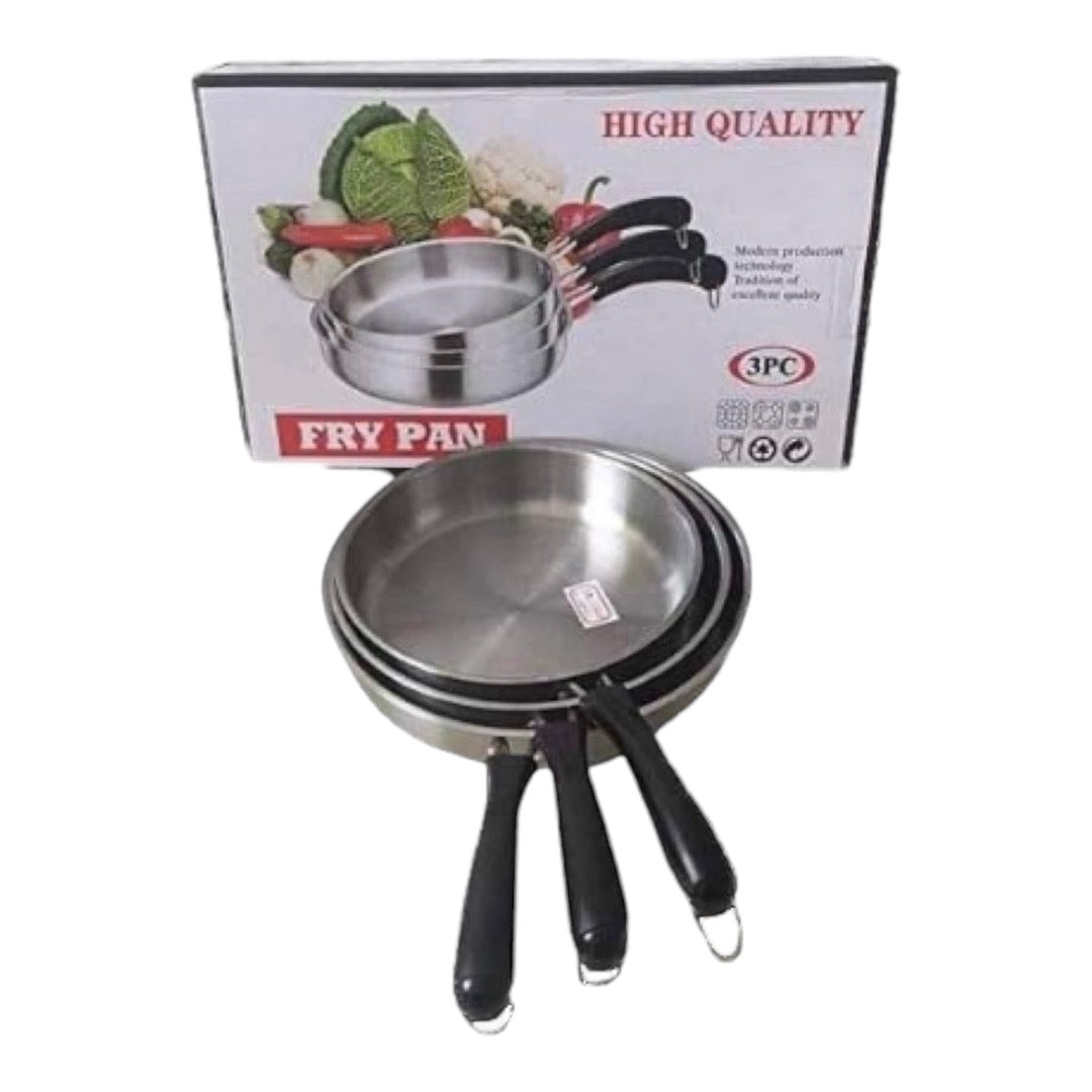 Fry Pan Set 3pc Stainless Steel – Megamall Online Store