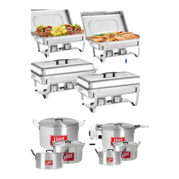Hart Catering Combo 10pc Set Inc 4x Chafing Dish & 2x 3pc Pot Set ...