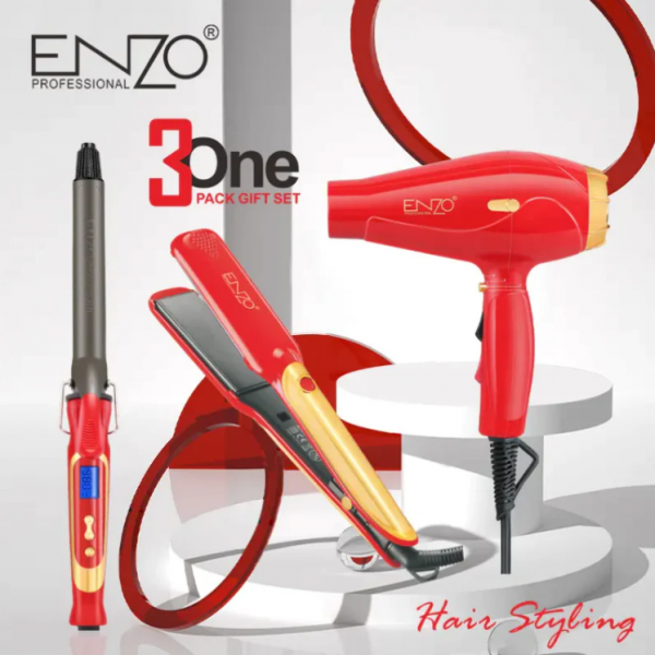 ENZO 3 in 1 curling iron hair straightener hair dryer set – Megamall Online Store