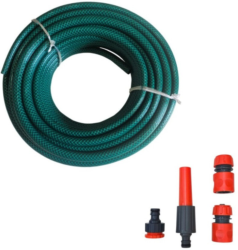 MHome 50m Flex Garden Hose Green PVC Reinforced With 1/2inch Thread Co ...