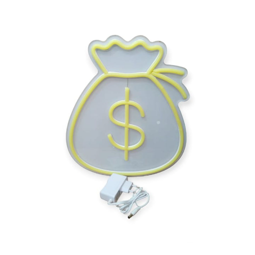 Money Bag Back Panel Neon Lamp With 12V 2A Power Adapter – Megamall ...