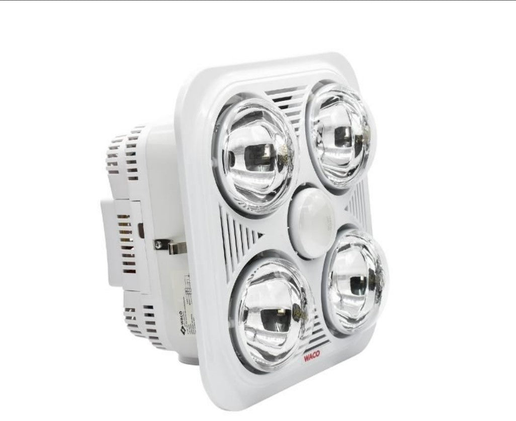 WACO - Bathroom Heater / 4 Light Square Ceiling Bathroom Heater ...