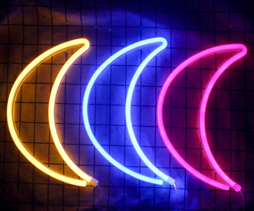 FA-A10 Crescent Moon Neon Sign Lamp USB And Battery Operated – Megamall ...