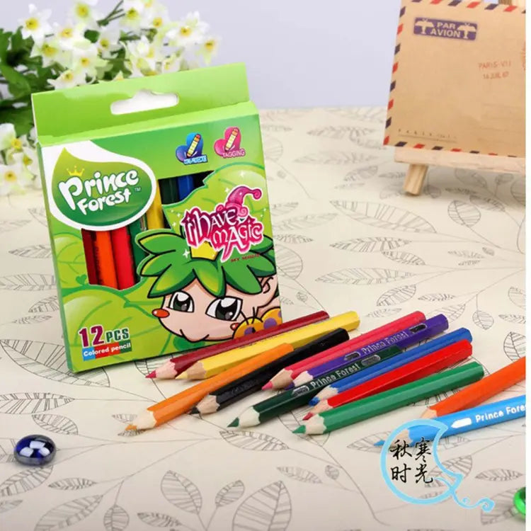 Prince Forest Short Pencil Crayons 12pcs – Megamall Online Store