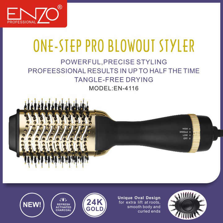 ENZO Electric styling Comb One Step Blow Dryer Volumize Hot Air Brush ...