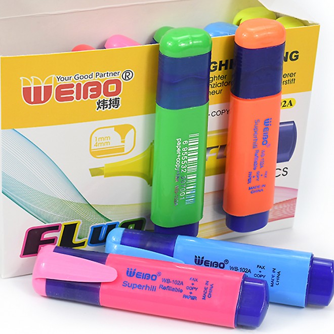 Creative Color Fluorescent Highlighter Pen 12pcs – Megamall Online Store