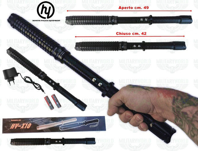 SLJ-X10 POLICE PROFESSIONAL STUN GUN WITH 10,000,000 KV TELESCOPIC BUN ...